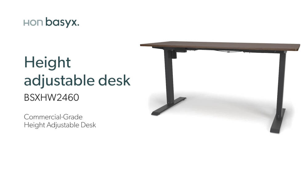 HON BASYX Commercial-Grade 60" Wide Electric Height Adjustable Desk ...