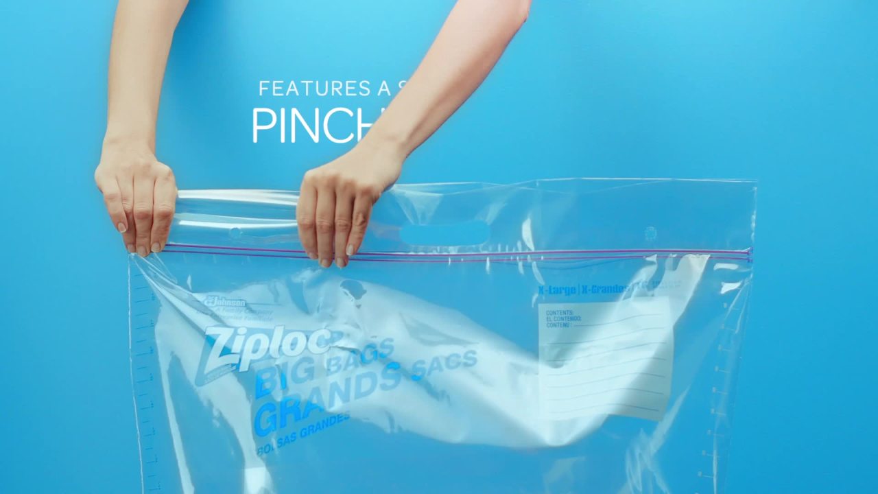 Ziploc® X-Large Big Bags, 4 ct, Double Zipper, Expandable Bottom, Heavy ...
