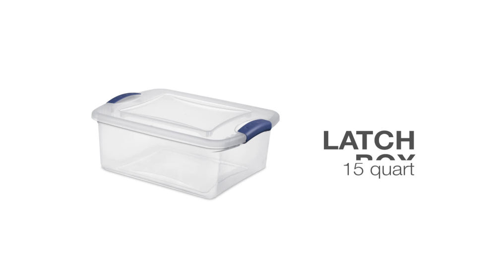 Sterilite 15 Quart Stadium Blue Latch Box - Walmart Business