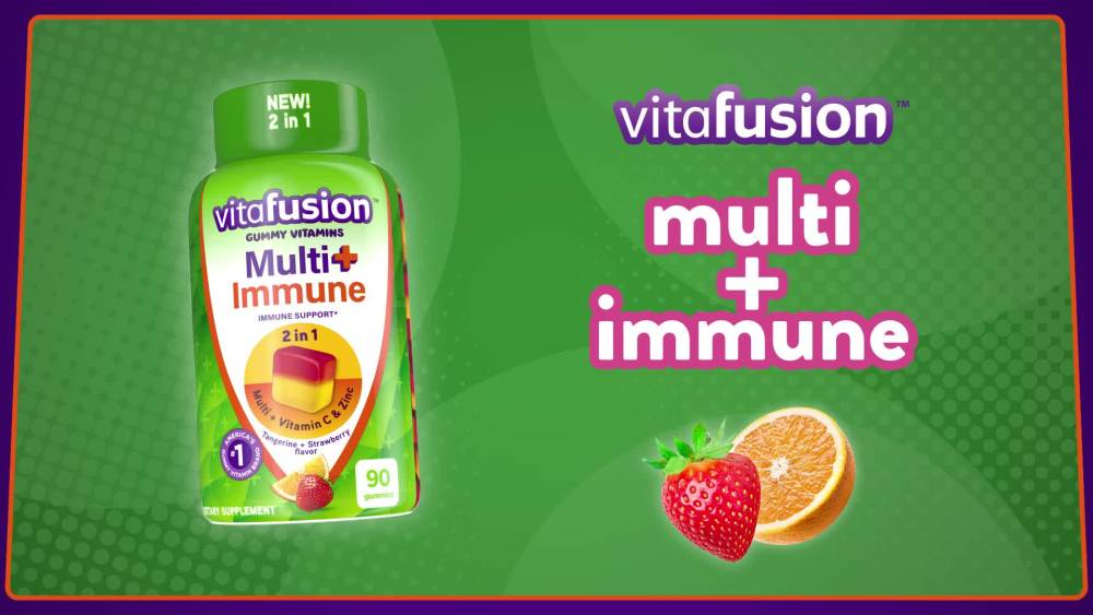 Vitafusion Multi+ Immune Support* – 2-in-1 Benefits & Flavors – Adult ...