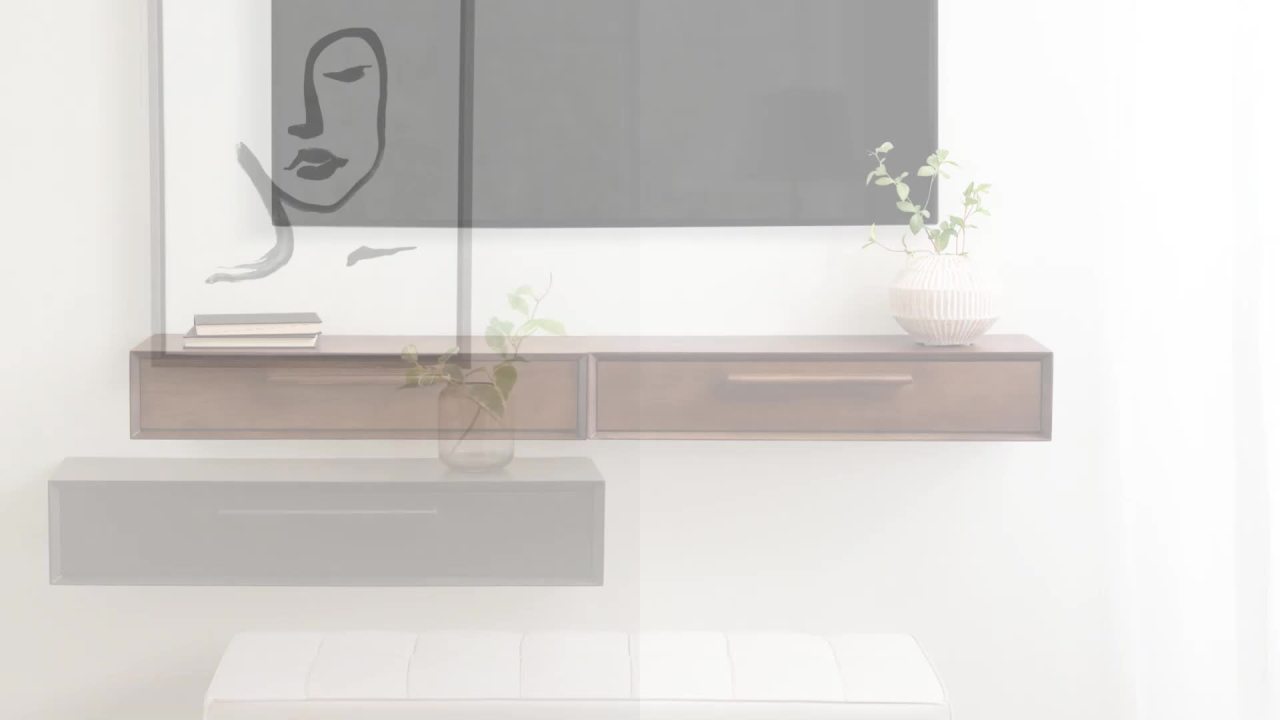 Kate and Laurel McCutcheon Modern Floating Console Table for Entryway ...