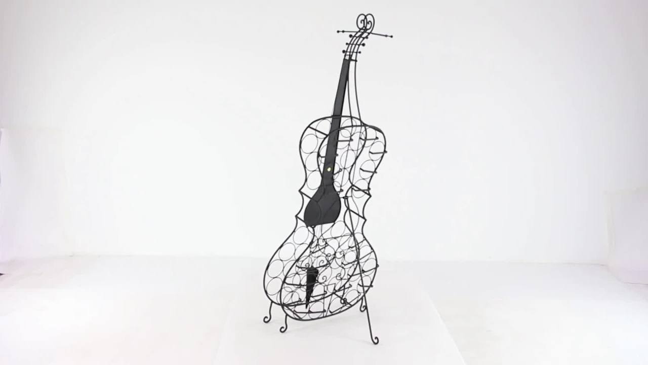 DecMode Black Metal 26 Bottle Cello Standing Wine Rack 27 x 68 Home ...