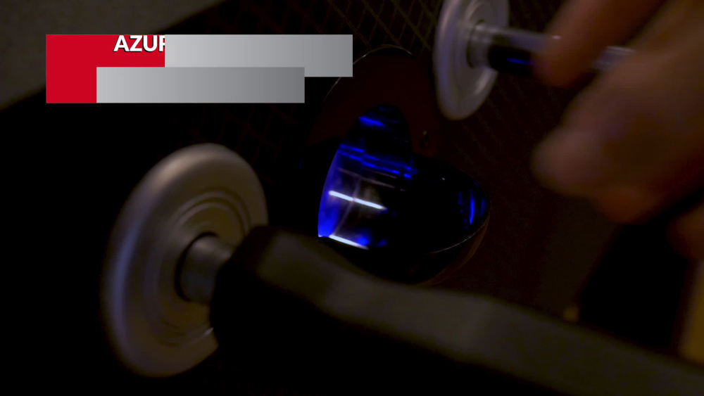 Atomic Azure LED Light Up Foosball Table with Interactive Inrail LED Lighting and Cascading ...