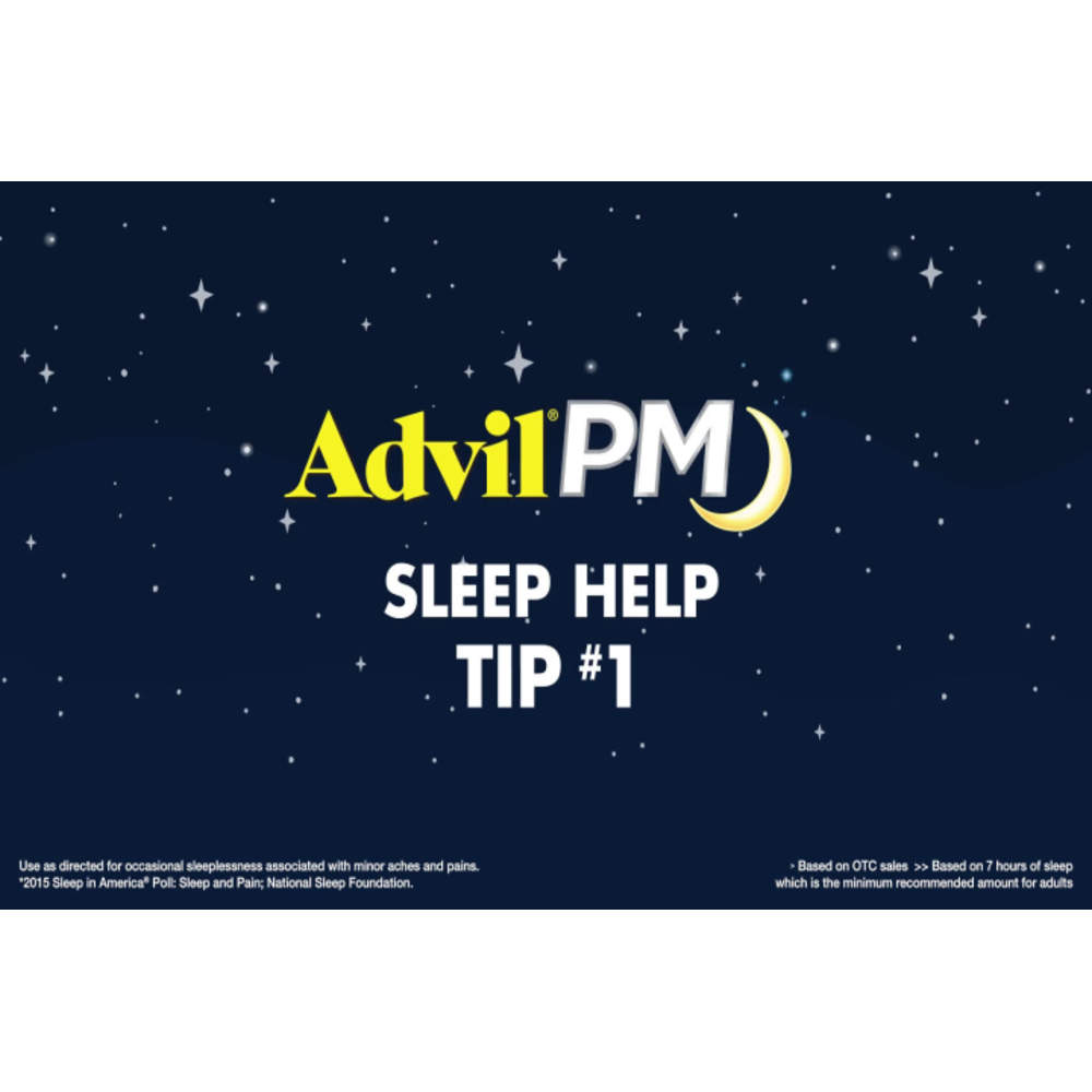 Advil PM Pain Reliever and Sleep Aid 200Mg Ibuprofen Temporary Pain ...
