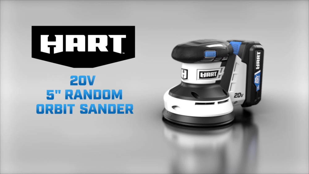HART 20-Volt Cordless Random Orbit Sander and Dust Bag Kit (1) 20-Volt ...