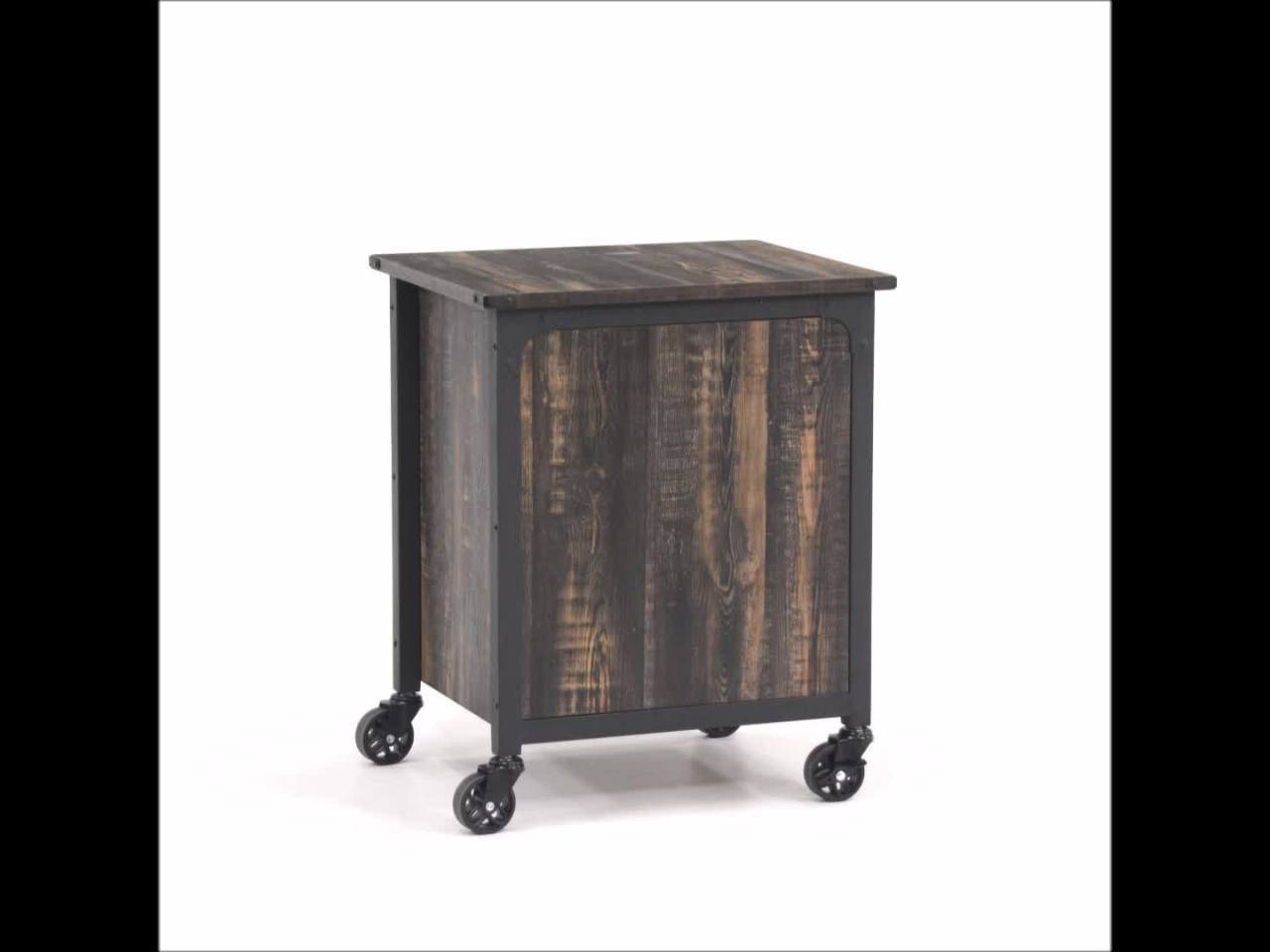 Sauder Steel River 2-Drawer Mobile File Cabinet, Carbon Oak Finish ...