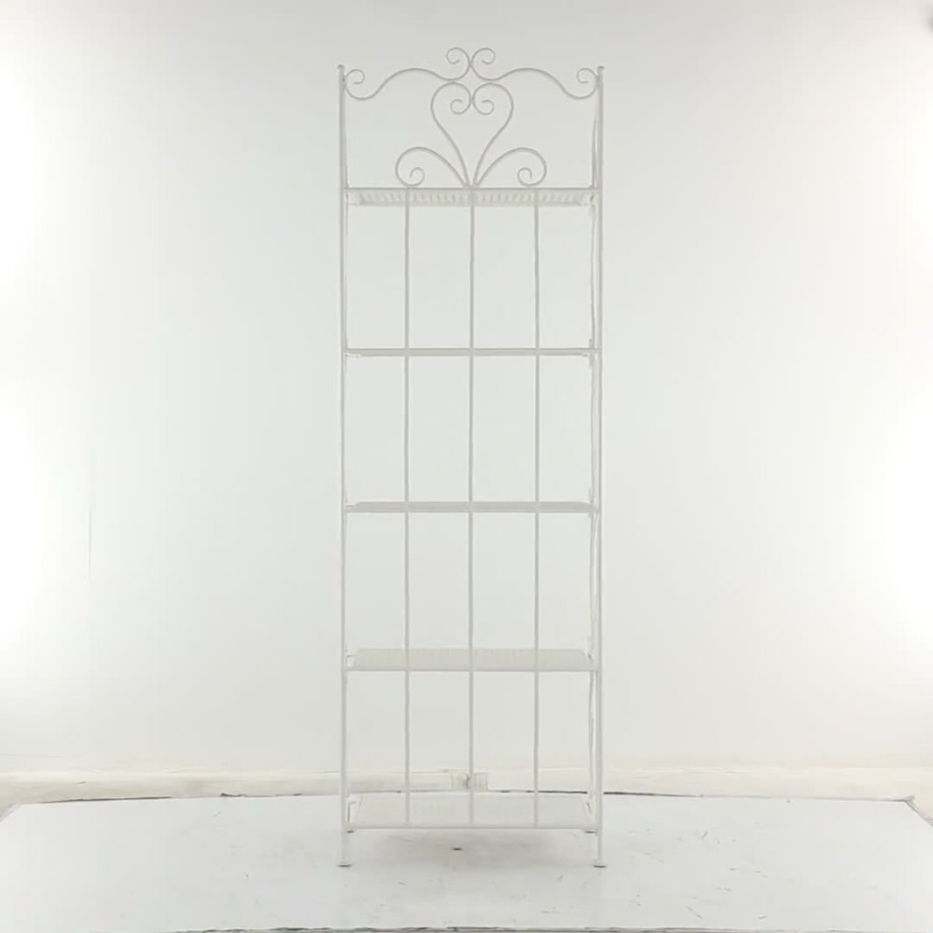 DecMode 24" x 73" White Metal Scroll Indoor Outdoor Tall Folding 5 ...