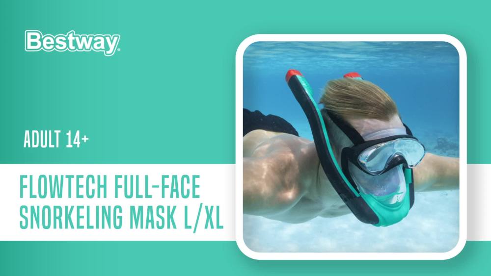 Bestway Flowtech Full-Face Snorkel Mask L/XL, Teal - Walmart.com