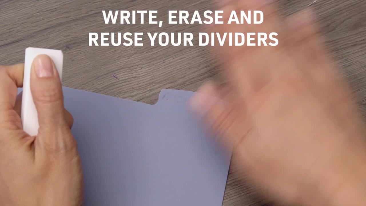 Avery Write & Erase Durable Plastic Dividers w/Pockets, 5-tab ...