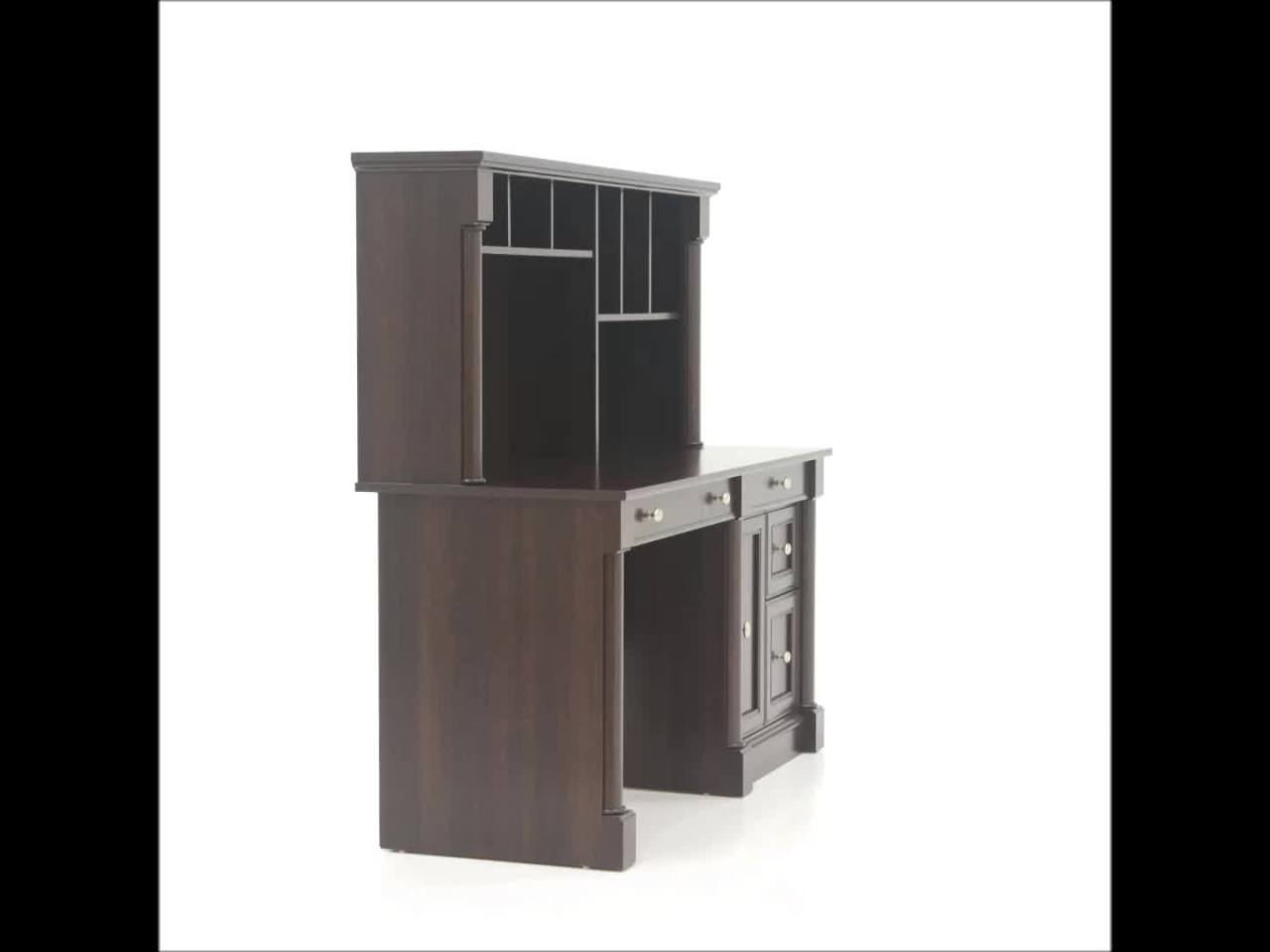 Sauder Palladia Computer Desk With Hutch, Select Cherry Finish ...