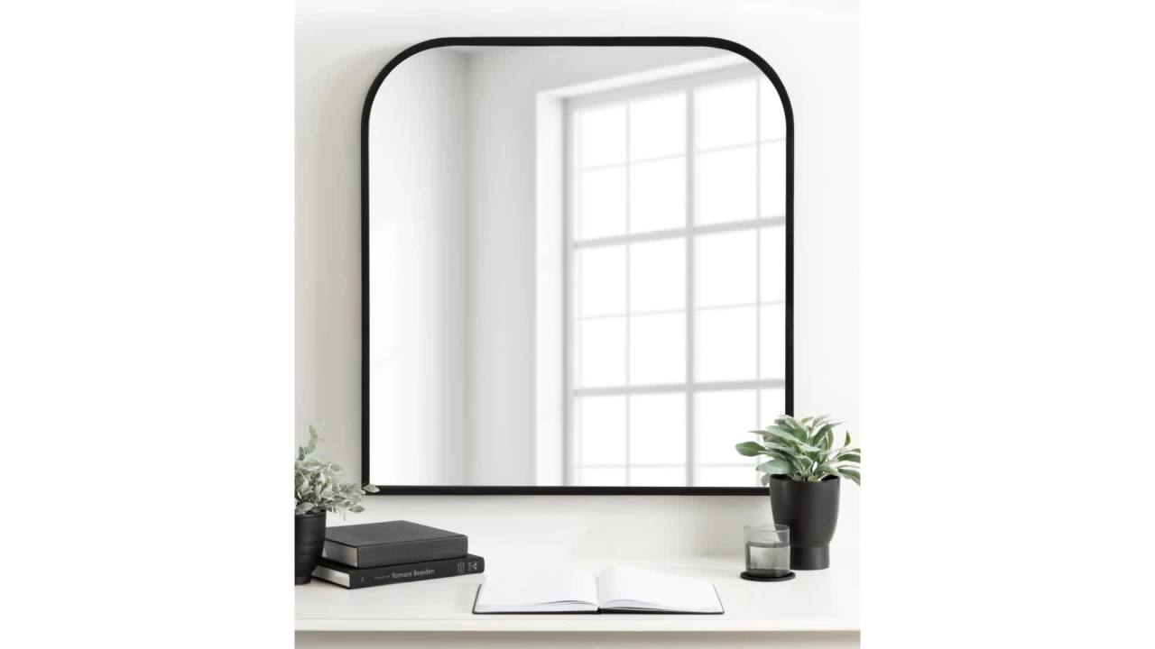 Kate and Laurel Valenti Contemporary Metal Wide Arched Wall Mirror, 28 ...