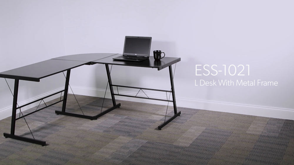 OFM Essentials Collection 60" Metal Frame L-Shaped Desk, Corner ...