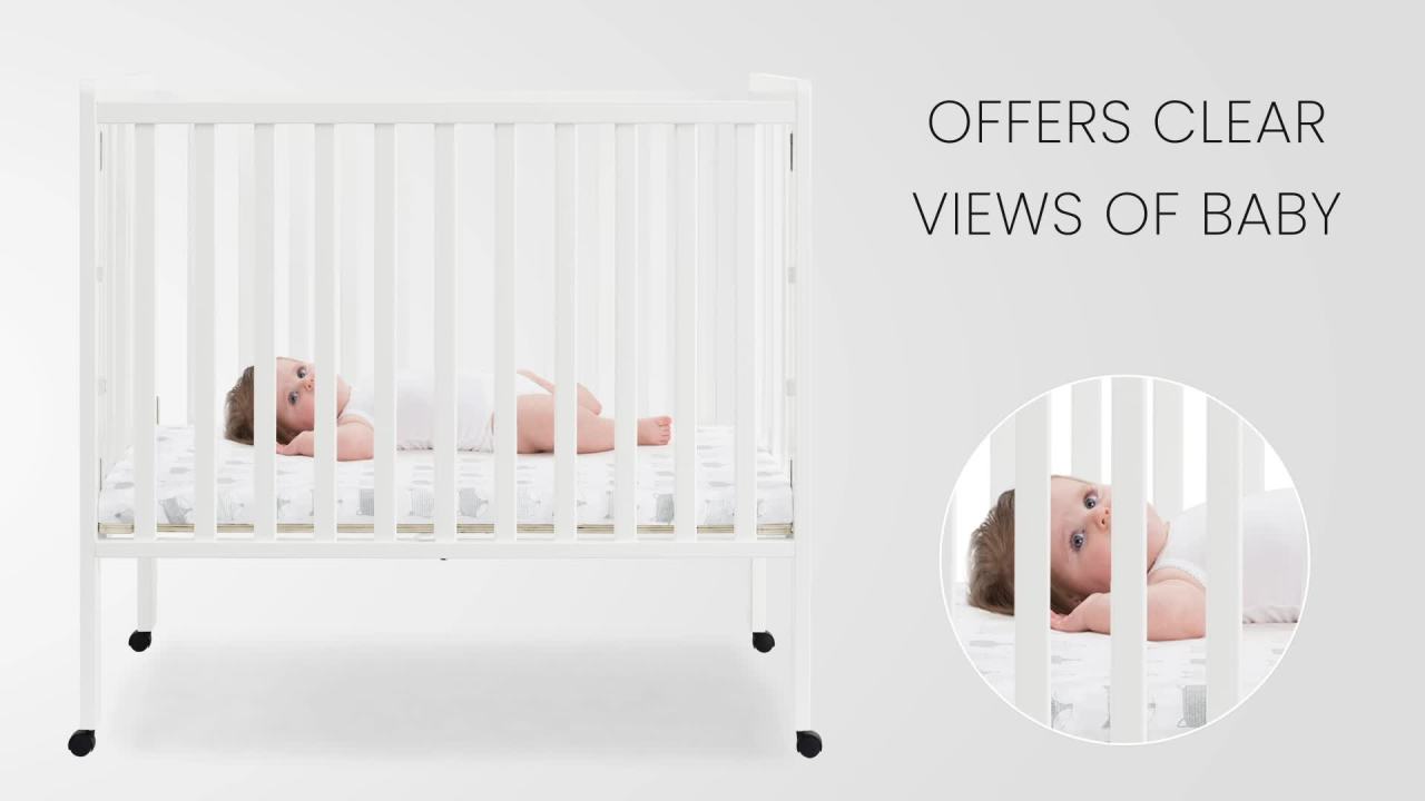 Delta Children Lee Portable Folding Mini Crib with 1.5-Inch Mattress ...