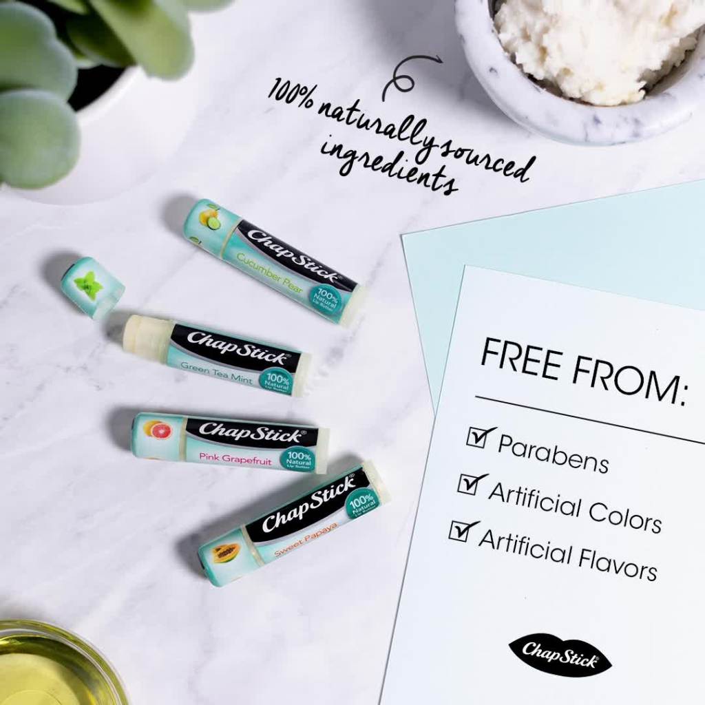 ChapStick 100 Percent Natural Lip Butter, Green Tea Mint Flavored, 0.15 ...