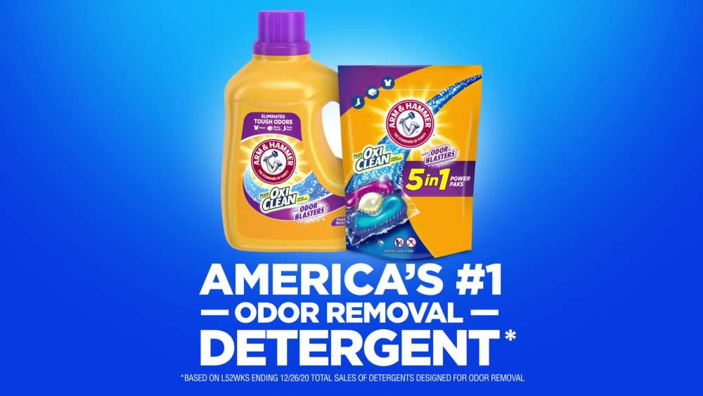 ARM & HAMMER Plus OxiClean with Odor Blasters 5-in-1 Laundry Detergent Power Paks, 92 Count ...