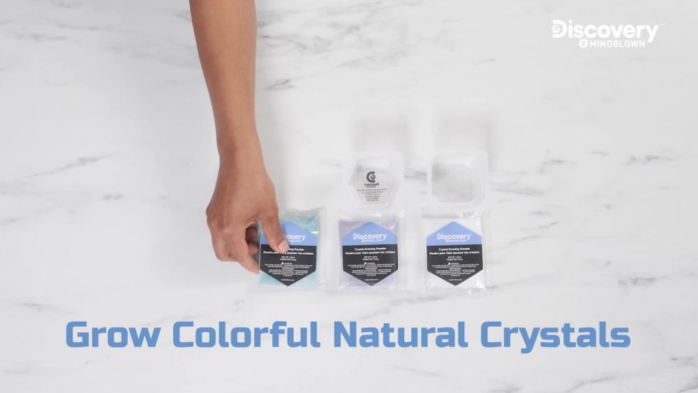 Discovery™ #Mindblown 12-Piece Natural Crystal Growing Science Kit, for ...