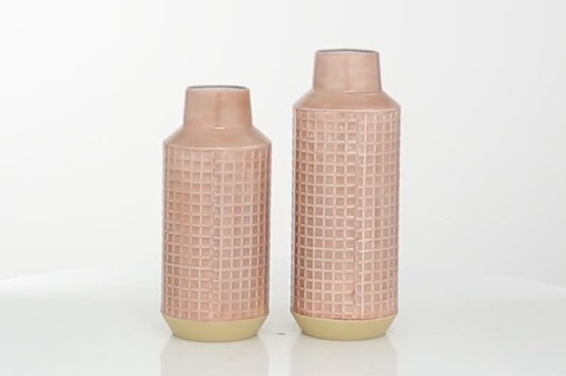 DecMode 14", 17"H Pink Metal Vase, Set of 2 - Walmart.com
