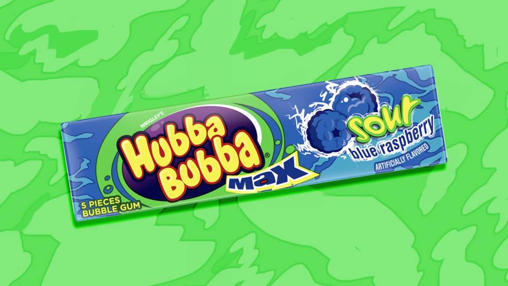 Hubba Bubba Max Sour Blue Raspberry Bubble Gum - 5 Piece Pack - Walmart.com