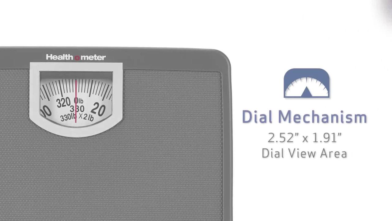 Health o meter Compact Dial Bathroom Scale, 330 lb. Capacity, Sturdy ...