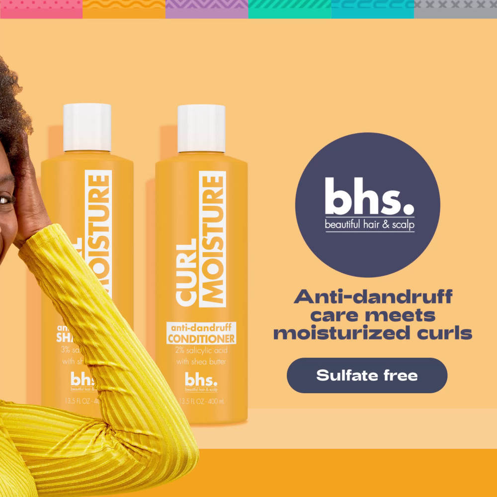 BHS Curl Moisture Anti-Dandruff Shampoo for Curly Hair 13.5 fl oz ...