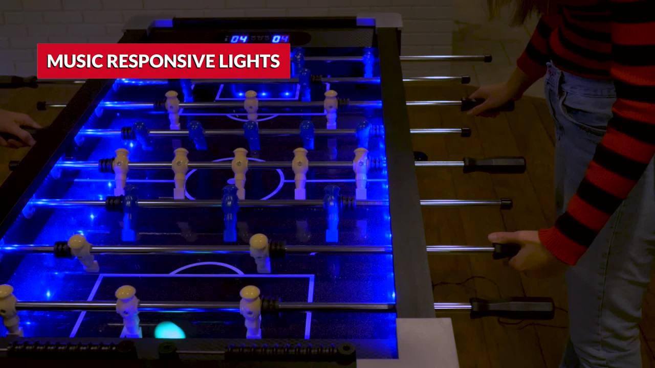 Atomic Azure LED Foosball Table with Interactive Lighting, Cascading ...