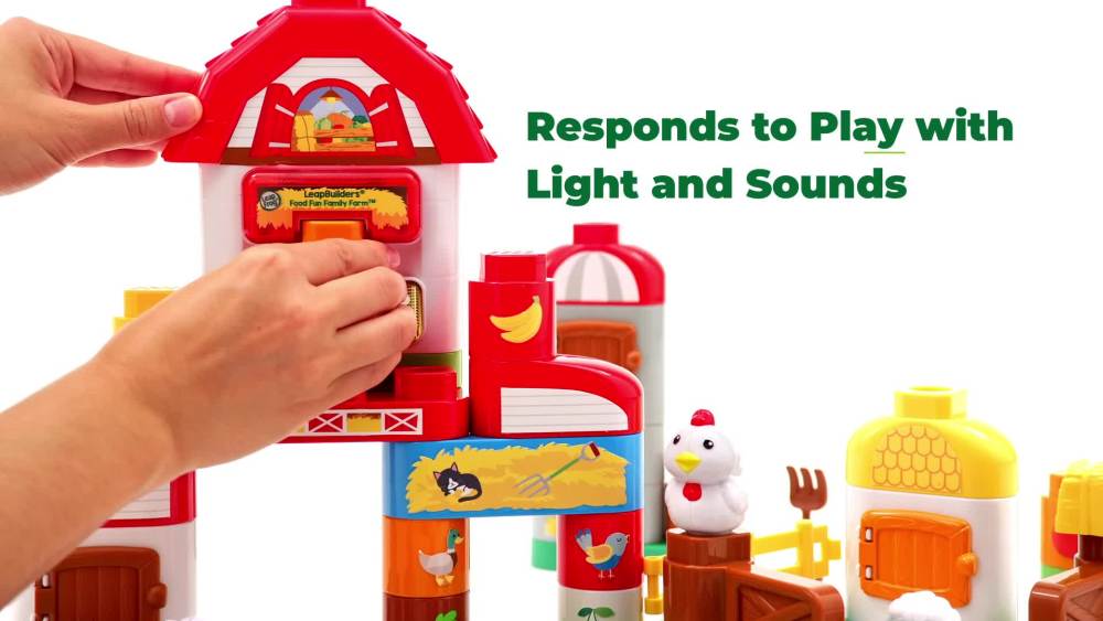 LeapFrog LeapBuilders Food Fun Family Farm Learning Blocks Toy for Kids ...