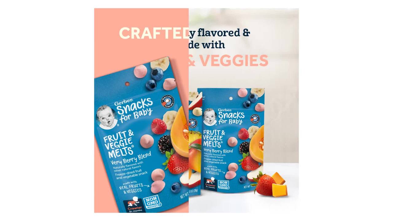 Gerber Fruit & Veggie Melts Truly Tropical Blend Stage 3 Toddler Snack ...