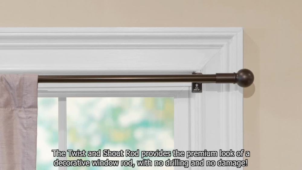 Zenna Home Smart Rods Adjustable Tension Single Curtain Rod, 48" - 84 ...