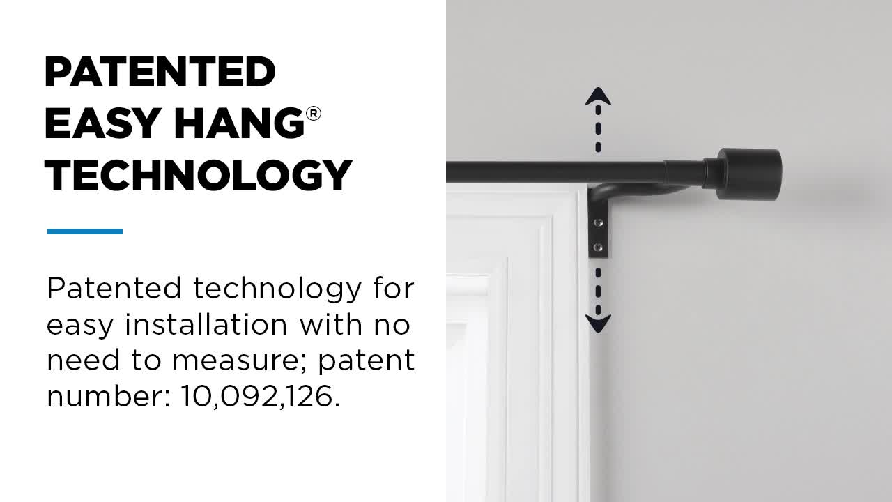 Mainstays Easy Hang Adjustable Curtain Rod, 30-84", Matte Black ...
