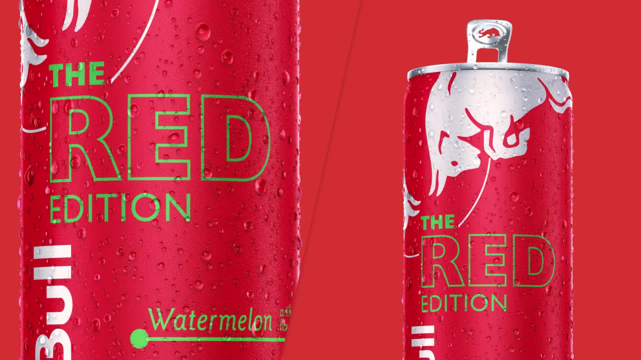 Red Bull Red Edition Watermelon Energy Drink, 12 fl oz, 6 Packs of 4 ...