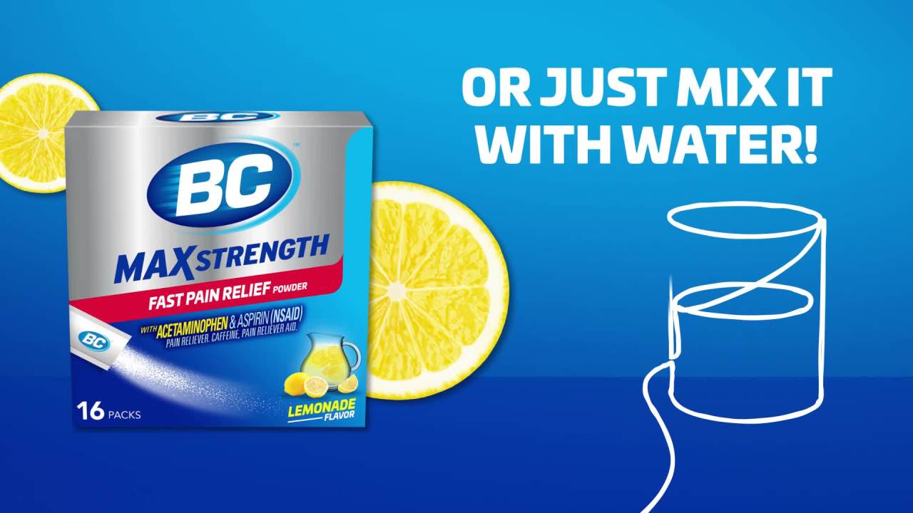 BC Powder Original Strength Pain Reliever, Aspirin Dissolve Packs, Body ...