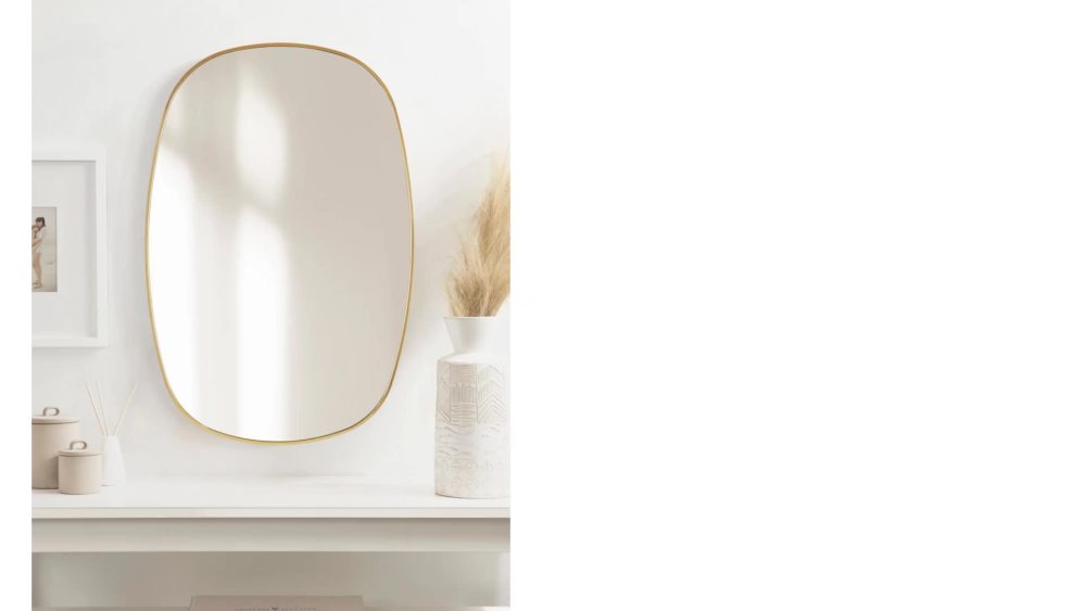 Kate and Laurel Zayda Radius Rectangle Wall Mirror, 30 x 42, Gold ...