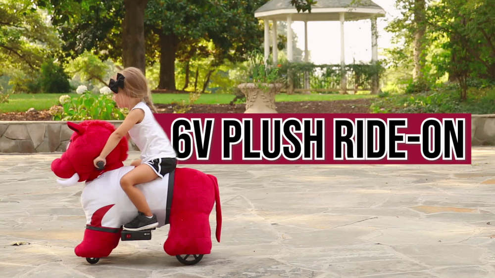 6 Volt Collegiate Plush Ride-On Toy with Team Bus Included! Pick Your ...