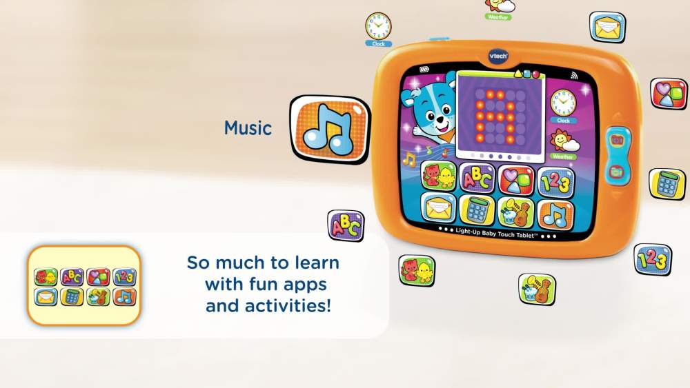 VTech Light-Up Baby Touch Tablet, Learning Toy for Baby, Orange ...