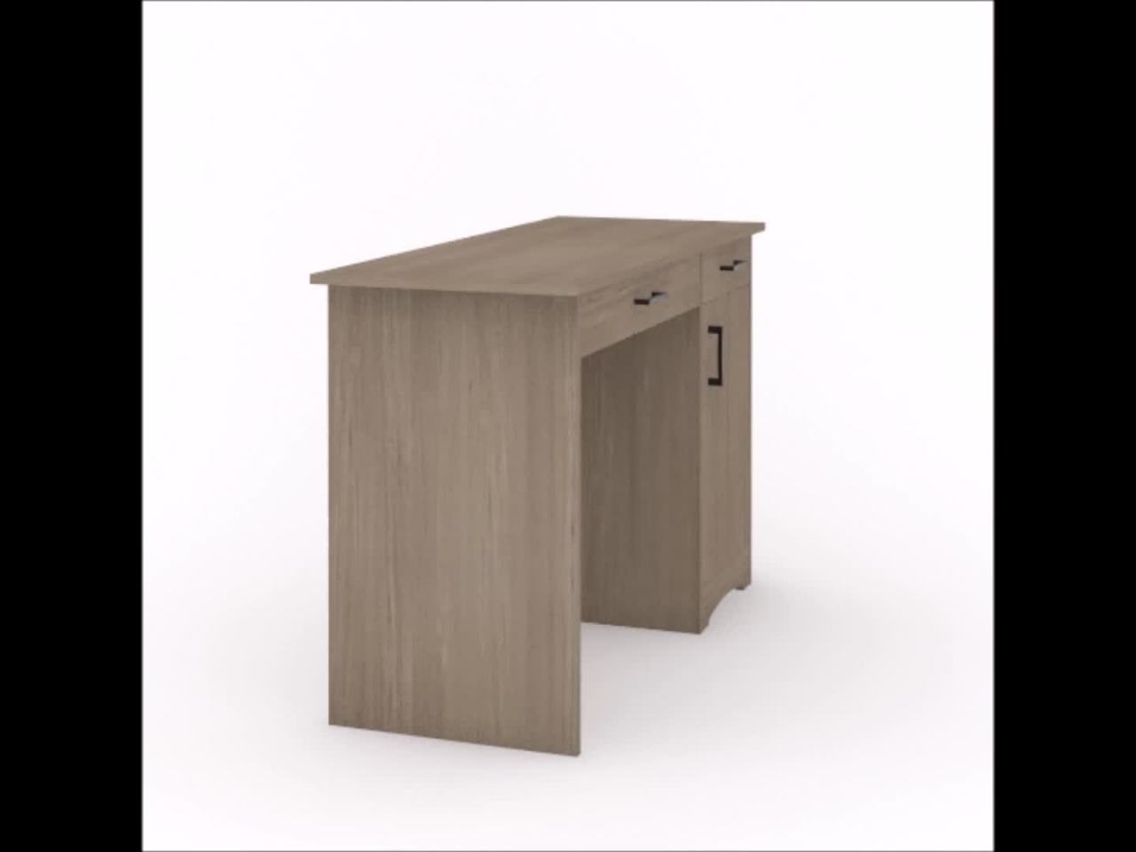 Sauder Beginnings Desk, Silver Sycamore Finish with Computer Keyboard ...