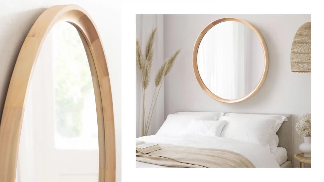 Kate and Laurel Hatherleigh Modern Farmhouse Round Wooden Wall Mirror ...