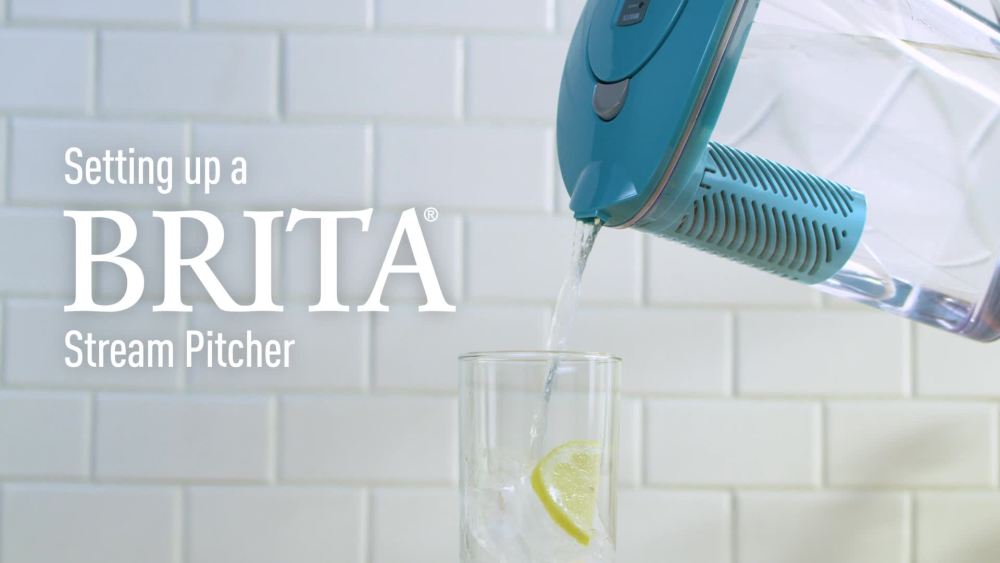 Brita Large Stream Filter as You Pour Plastic 10-Cup Gray Water Filter ...