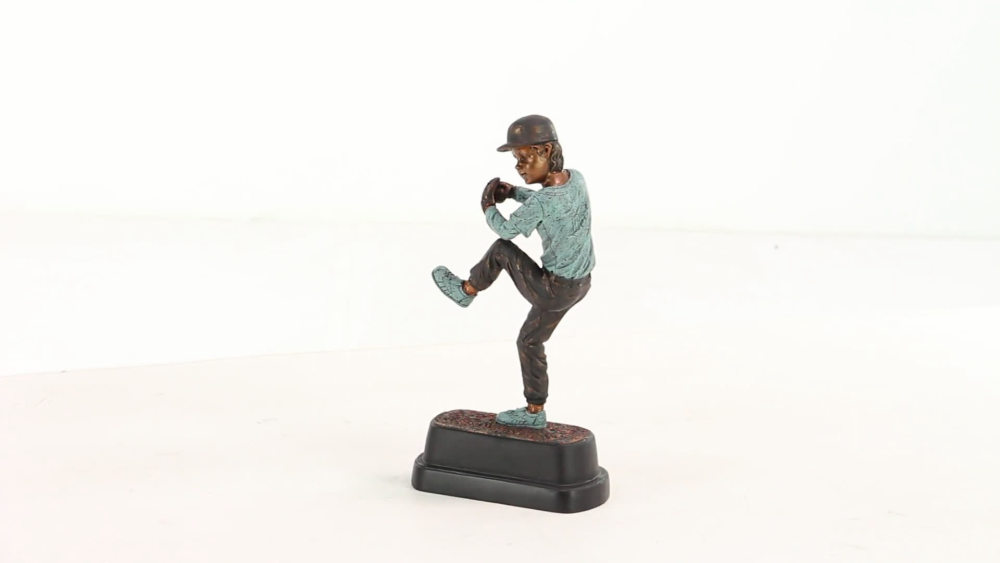 DecMode Traditional Resin Pitching Baseball Player Sculpture, Brown ...