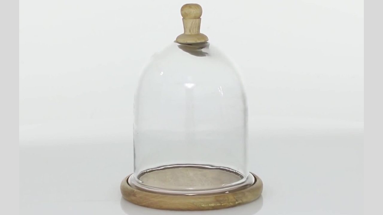 DecMode 8" x 11" Brown Glass Decorative Stand with Glass Lid, 1-Piece ...