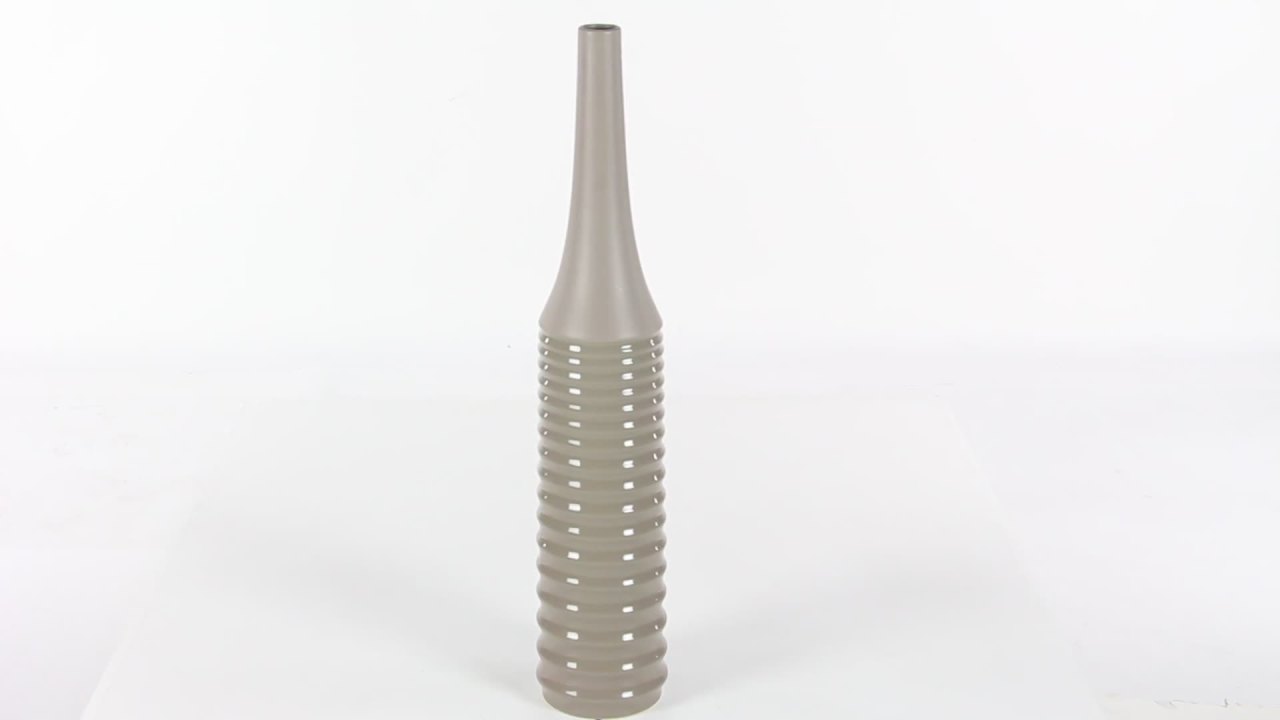 DecMode Elongated 32 x 6 inch glazed brown ceramic vase - Walmart.com