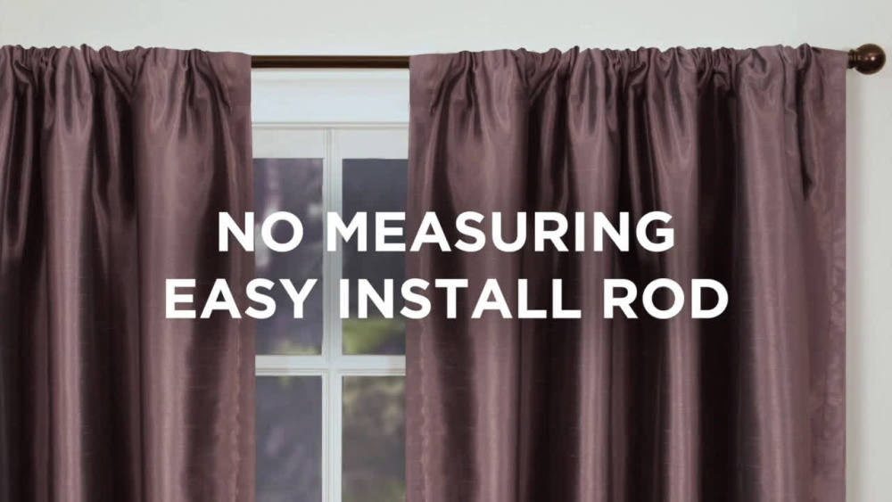 Smart Rods No Measuring Easy Install Adjustable Café Window Rod, 18 to ...