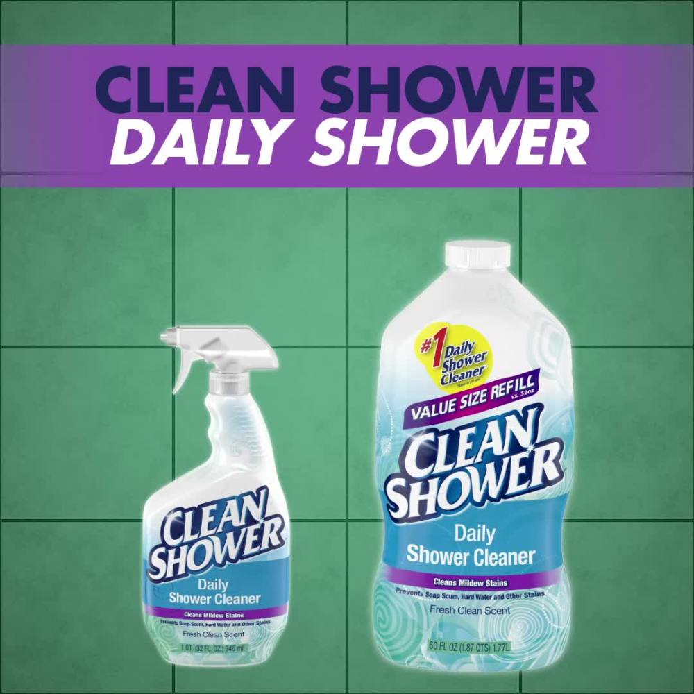 CLEAN SHOWER Daily Shower Cleaner 32 fl oz Spray - Bleach-Free ...