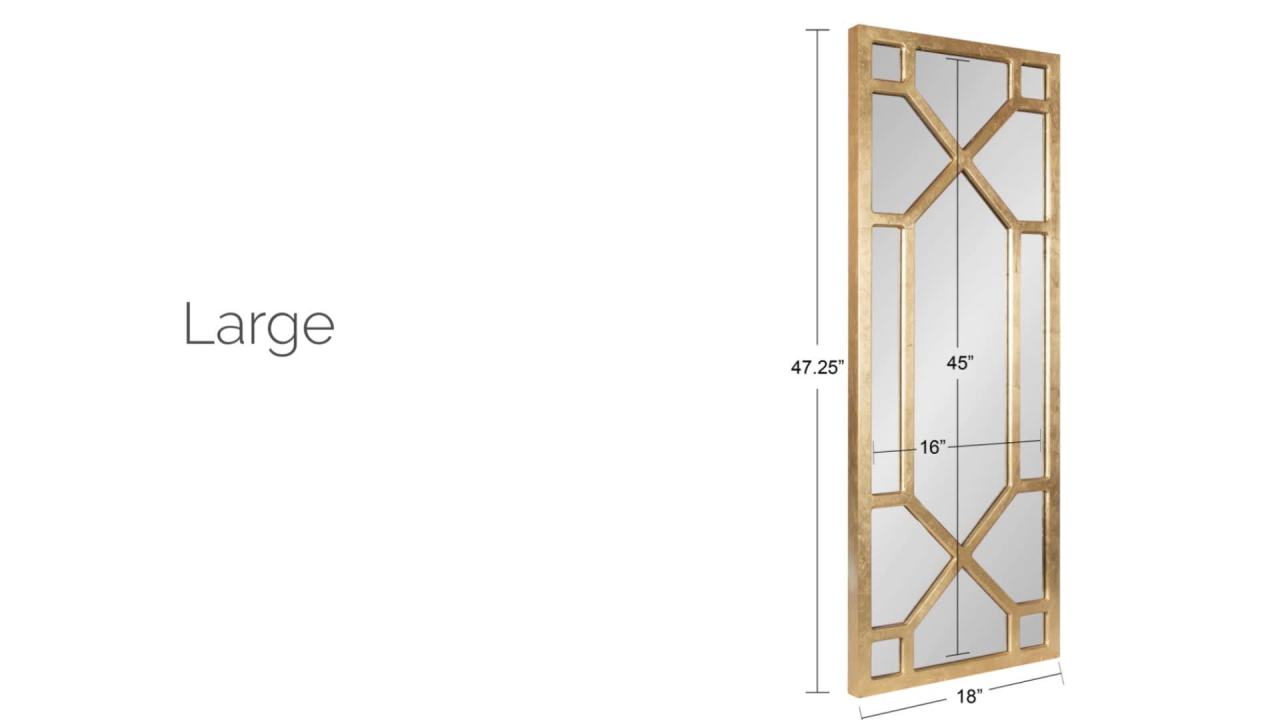 Kate and Laurel Vanderford Glam Rectangle Framed Wall Mirror, 18 x 47 ...