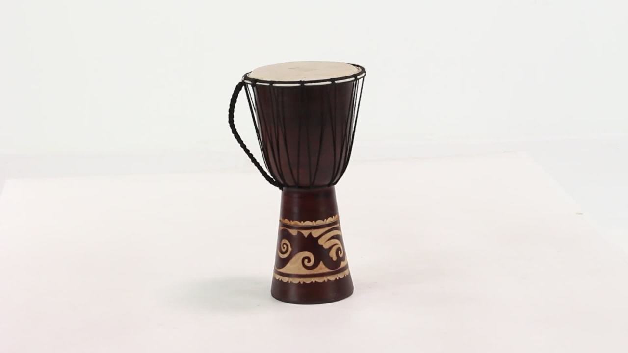 DecMode Eclectic Handmade Djembe Wood Drum Sculpture, 9"W x 16"H ...