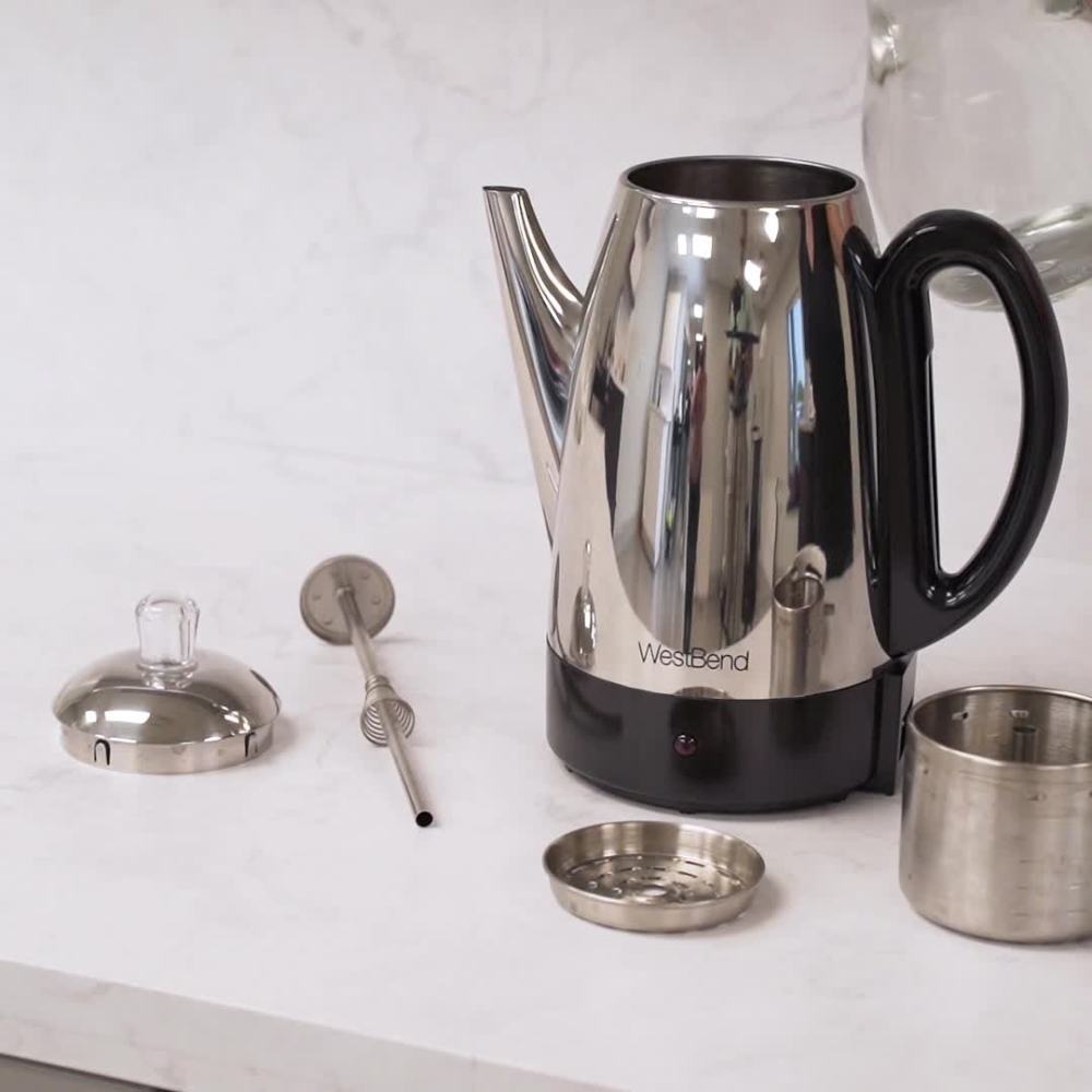 West Bend 54159 12-Cup Stainless Steel Percolator - Walmart.com