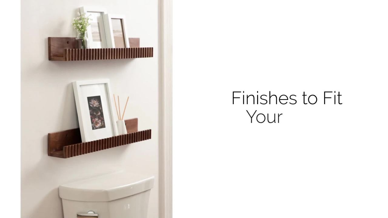 Kate and Laurel Furrow Modern Wood Photo Display Ledges, Set of 2, 24 ...