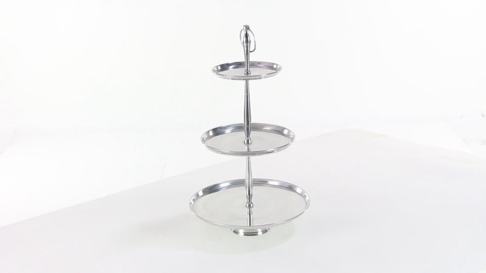 Three Tier Aluminium Tray With Round Base And Functional Design ...