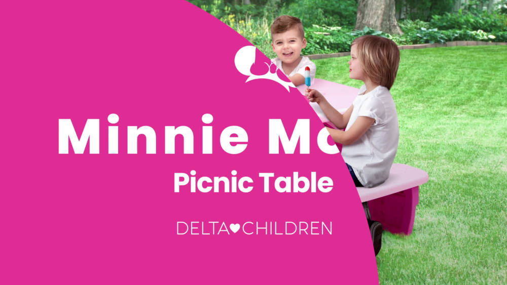 Disney Minnie Mouse Picnic Table with Block Baseplate & Cupholders ...