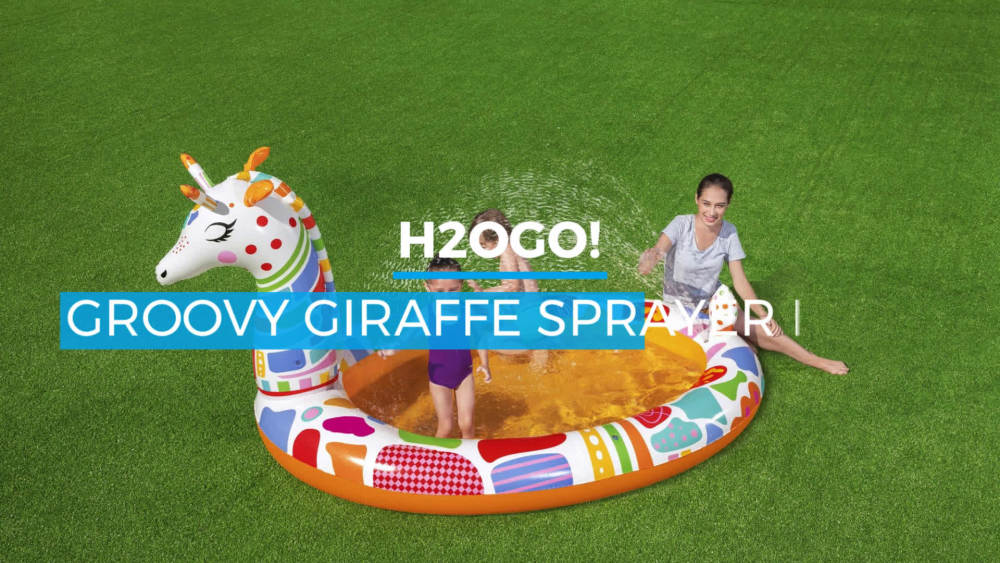 H2OGO! Groovy Giraffe Multicolor Child Inflatable Play Pool with ...