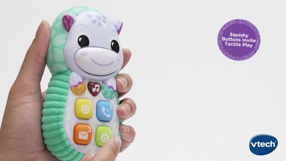 V-Tech Baby Toddler Toys Plush Soft Phone Happy Hippo Pretend Play ...